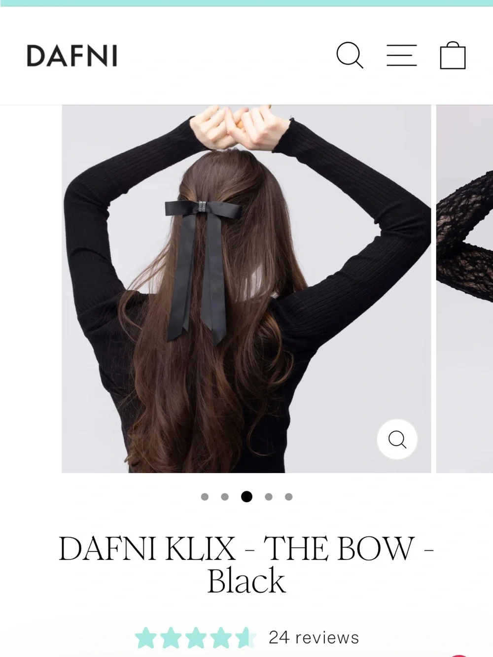 Dafni | Accessories | Klix Satin Bow Hair Clip Black | Poshmark